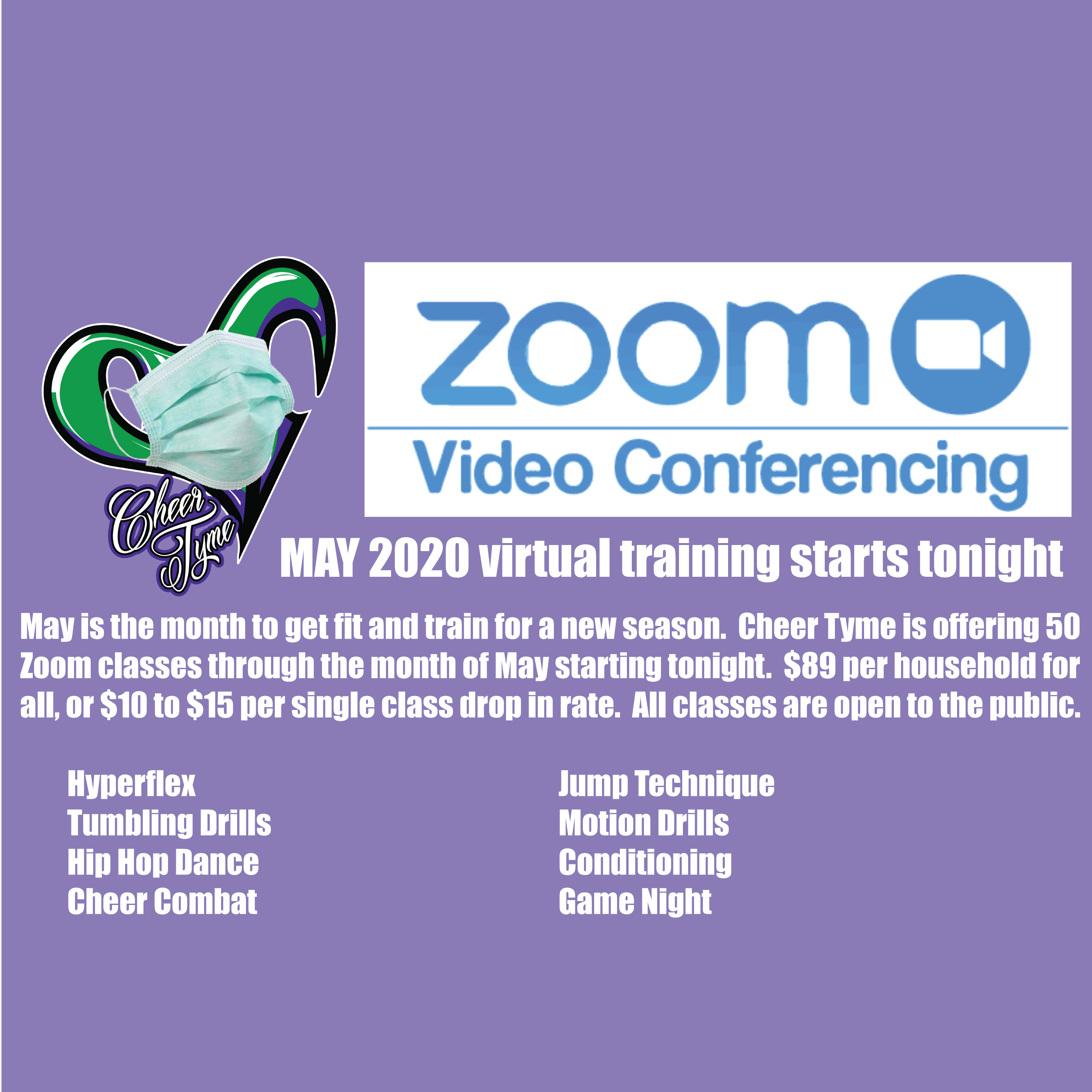 Virtual Zoom Classes | Cheertyme.com